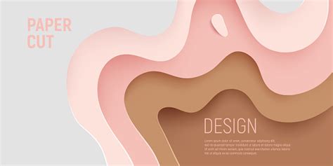3d 점액 추상배경과 분홍색 갈색 회색 파도 레이어와 종이 컷 배너 브로셔 및 전단지에 대한 추상 레이아웃 디자인 종이 아트 벡터 일러스트레이션 3차원 형태에 대한 스톡