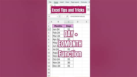 How To Calculate The Number Of Days In A Month In Excel Exceltips
