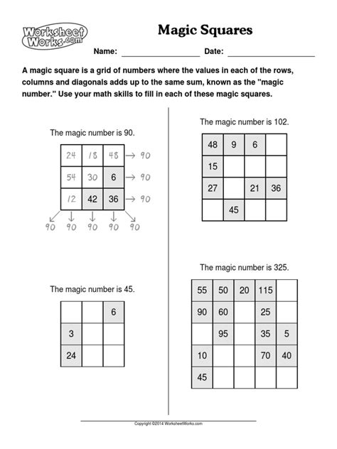 Free Magic Square Worksheet Answers Download Free Magic Square Worksheet Answers Png Images