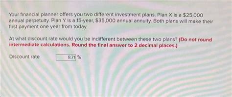 Solved Your Financial Planner Offers You Two Different