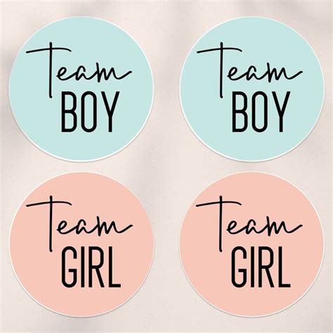 Team Babe And Team Girl Gender Reveal Stickers Digital Download Print At Home Etsy Australia