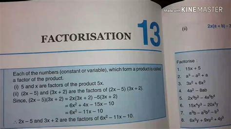 Factorisation Part I 8th Std Youtube