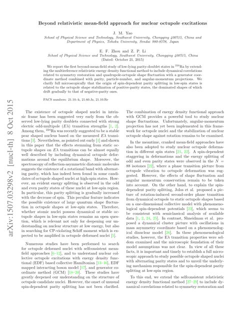 Pdf Spin Controlled Octupole Shape Transition In 224ra A Microscopic