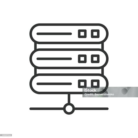 Database Server Icon In Line Design Database Server Storage Network