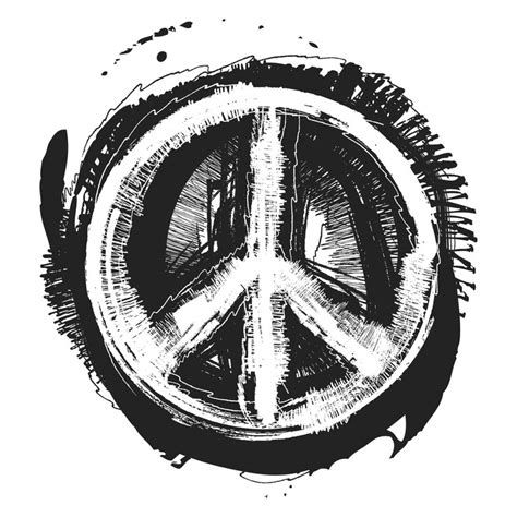 Premium Vector Peace Sign Symbol Brush Hand Drawn Grunge Painted