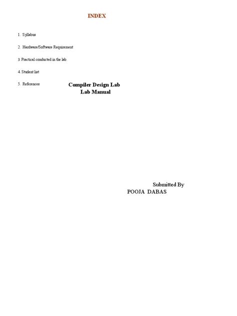 Compiler Lab Manual Pdf