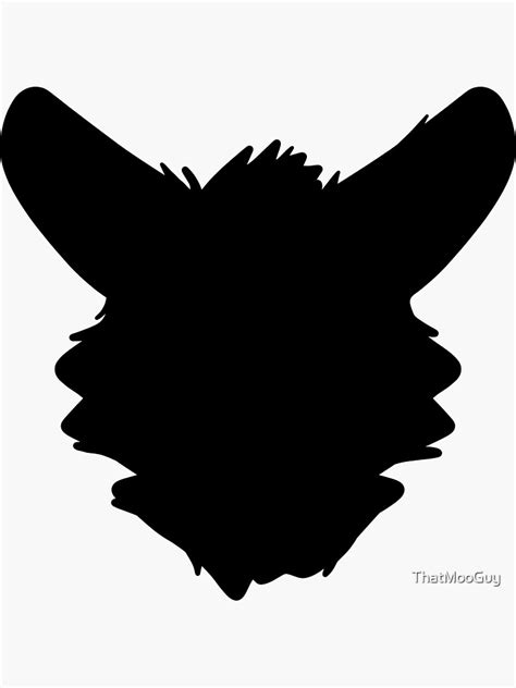Fursuit Head Silhouette Black Sticker For Sale By Thatmooguy
