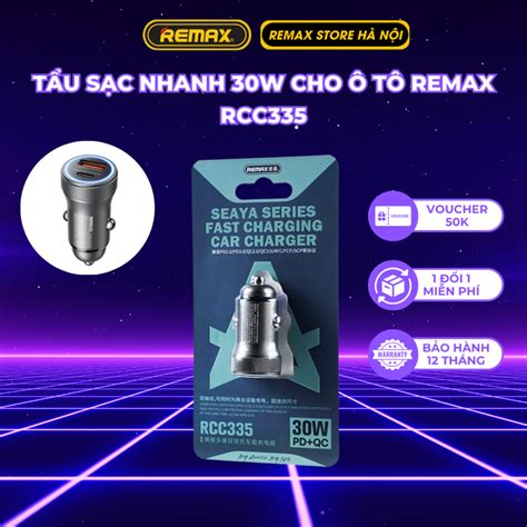 CHÍNH HÃNG Tẩu sạc nhanh W cho ô tô REMAX RCC thiết kế nhỏ gọn sạc nhanh cho thiết bị