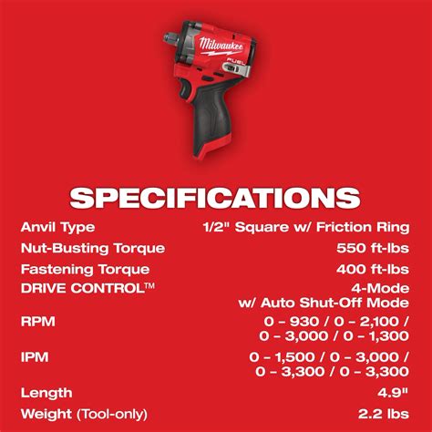 1 2 M12 Fuel™ Stubby Impact Wrench Milwaukee Tool