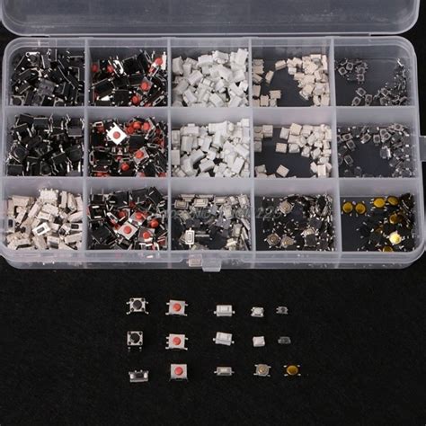750 pcs 15 value tactile push button switch micro switch for mp3 mp4