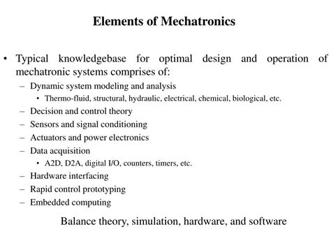 Ppt Intro To Mechatronics Powerpoint Presentation Free Download Id