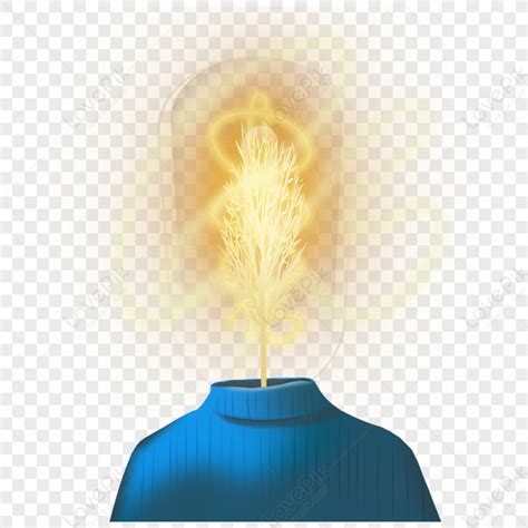 크리 에이 티브 컨셉 일러스트 뇌 상상력 사람들이 노란색 조명 효과입니다창조적뇌전도 Png 일러스트 무료 다운로드 Lovepik