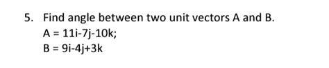 Solved Find Angle Between Two Unit Vectors A And B Chegg