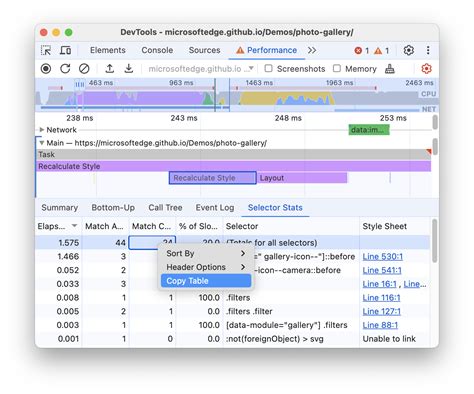 Analyze Css Selector Performance During Recalculate Style Events Chrome Devtools Chrome For