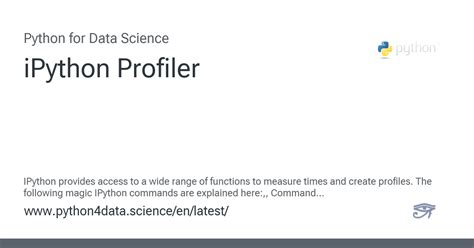 Ipython Profiler Python For Data Science 2430