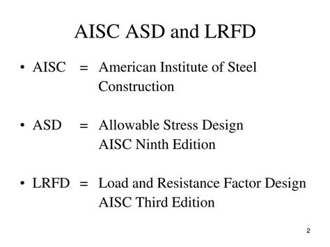 PPT General Comparison Between AISC LRFD And ASD PowerPoint Presentation ID 3302675