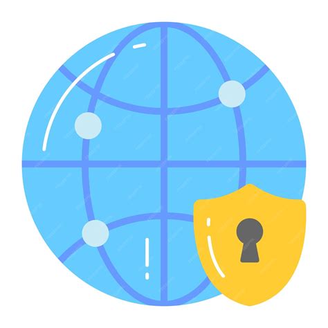 Premium Vector Safety Shield With Network Globe Denoting Vector Of