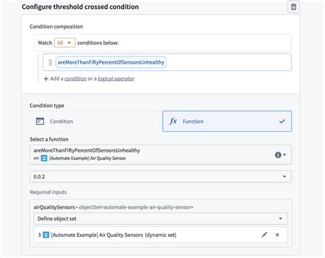 Automate • Condition • Object Set Conditions • Palantir