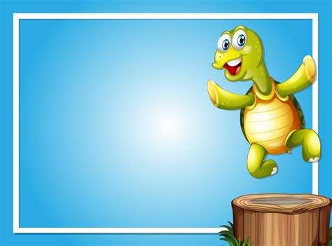 Border Template With Cute Turtle 420143 Vector Art At Vecteezy
