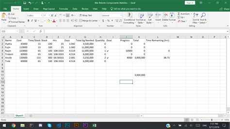 Excel File Automatically Calculating All The Component Times R