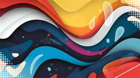 Colorful Abstract Flowing Waves With Smooth Gradients And Glossy Texture In Modern Design Stock