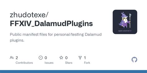 Github Zhudotexeffxivdalamudplugins Public Manifest Files For Personaltesting Dalamud Plugins
