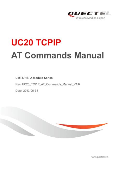 Pdf Uc20 Tcpip At Commands Manual Quectel Wireless Solutions