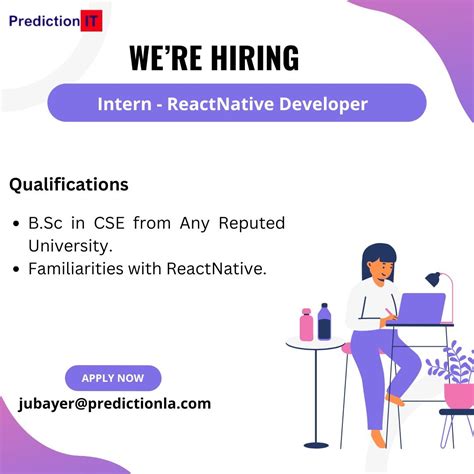 We Are Hiring Position Intern Reactnative Developer Paid Vacancy