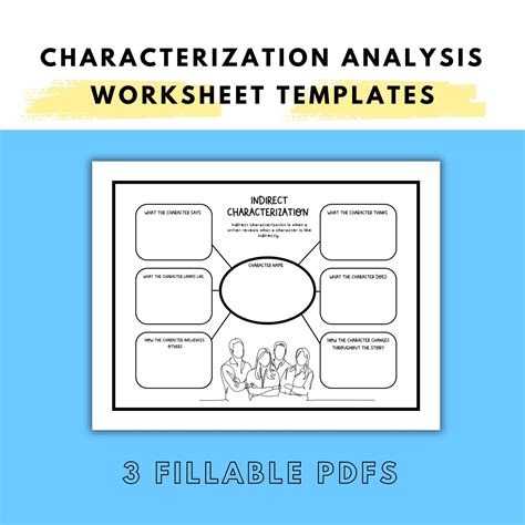 Character Sheet Characterization Template English Graphic Organizer Reading Comprehension Etsy