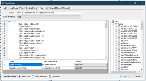 Incremental Loading On Table Using A Custom Table Insert With A Union