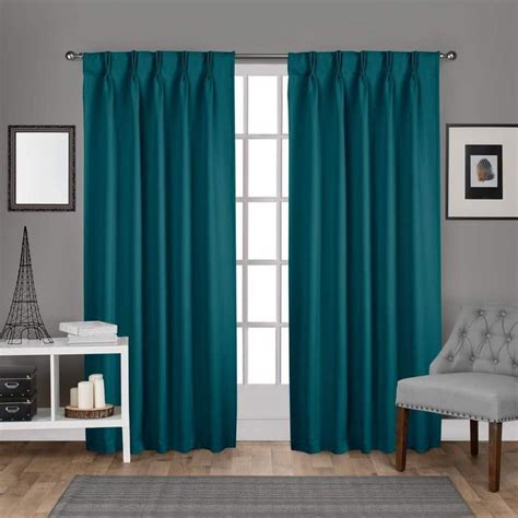 Exclusive Home Teal Sateen Solid 30 In W X 108 In L Noise Cancelling