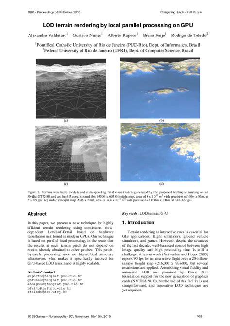 Pdf Lod Terrain Rendering By Local Parallel Processing On Gpu