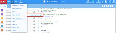 Opening A VEXcode EXP C Project On MacOS VEX Library