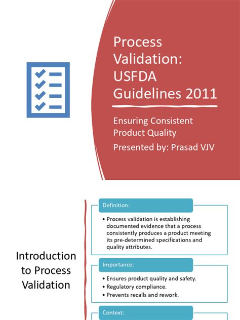 2011 Usfda Process Validation Guidelines Pdf Verification And