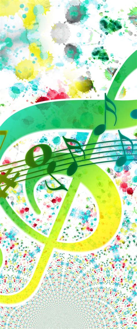 750x1800 Resolution Treble Clef Notes Colorful 750x1800 Resolution