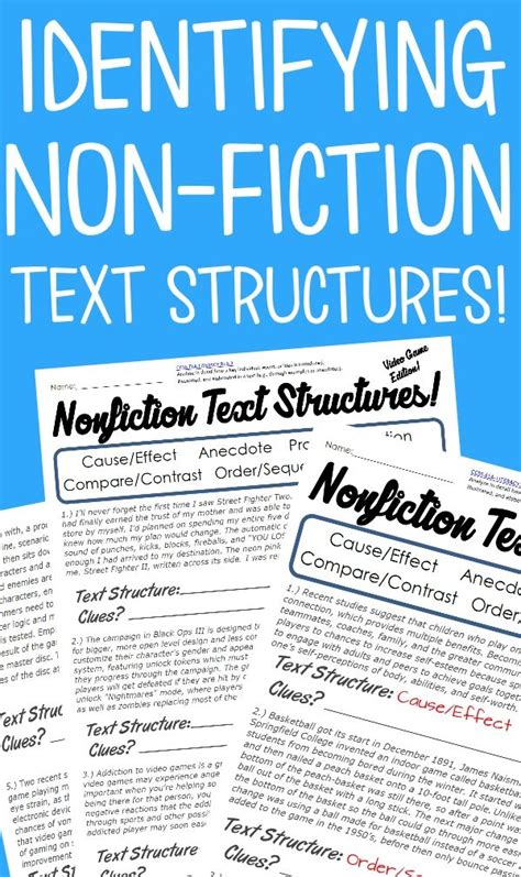 Identifying Text Structure Worksheet Pdf Pin On Teacher Things Worksheets