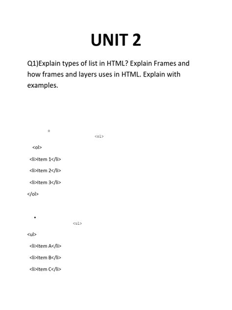 Iwt Unit 2 Pdf Html Html Element