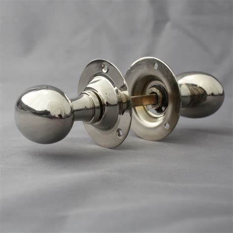 Edwardian Nickel Oval Door Knobs Architectural Decor
