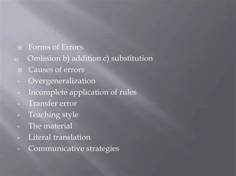 Types And Steps In Error Analysis Ppt