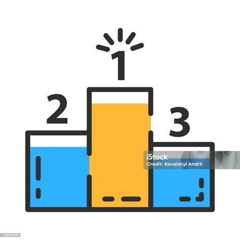 윤곽선 스타일의 승자 연단 아이콘 벡터 부랑자 플랫 일러스트 레이 션 Championship에 대한 스톡 벡터 아트 및 기타 이미지 Championship 강단 경쟁
