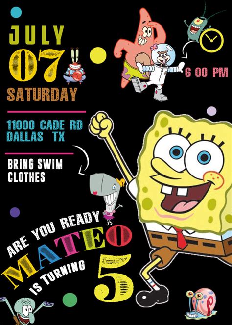 Printable Spongebob Invitations