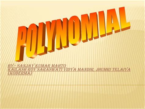 Polynomials Of Class 10 Ppt