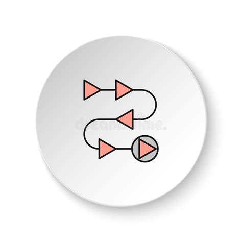 Round Button For Web Icon Procedure Process Production Timeline
