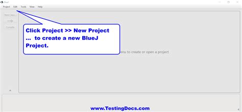 Create New Bluej Project Testingdocs
