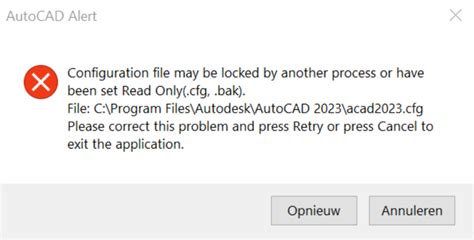 Configuration File May Be Locked By Another Process When Trying To