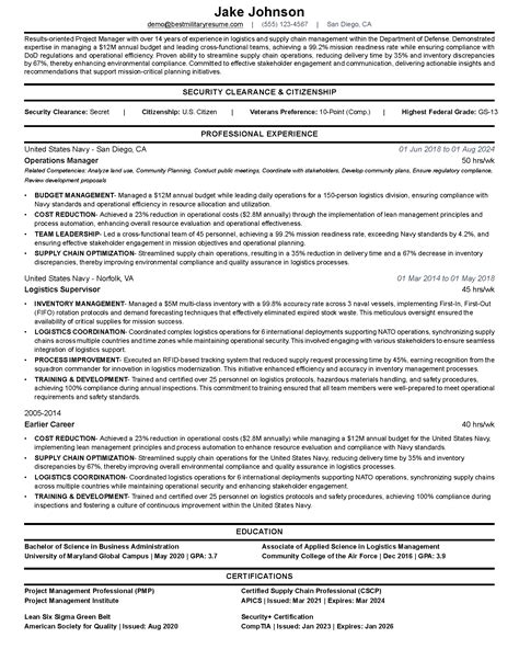 Ksa Examples For Federal Resumes Veterans Writing Guide Best