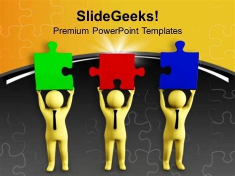 D Man Solving Puzzle PowerPoint Templates Ppt Backgrounds For Slides