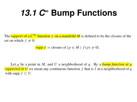 PPT Chapter Bump Functions And Partitions Of Unity PowerPoint Presentation ID