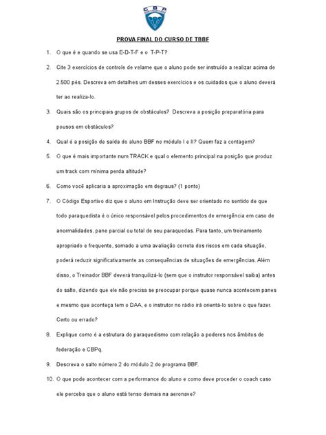 Prova Final Do Curso De T Bbf Pdf