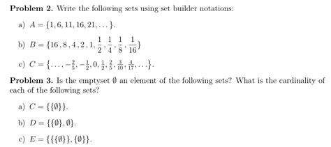 solved problem 2 write the following sets using set builder
